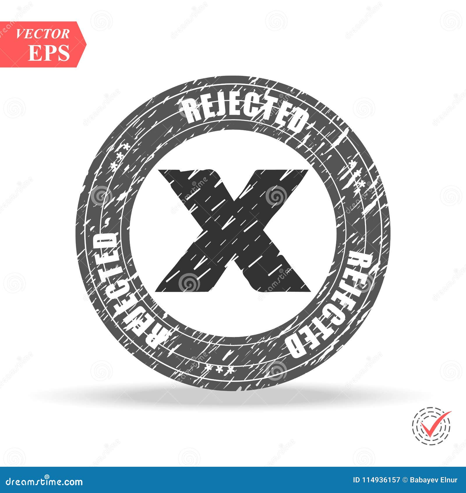 Grunge Black Rejected Round Rubber Seal Stamp On White Background Stock