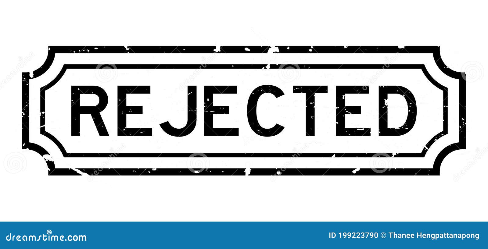 Grunge Black Rejected Word Rubber Business Stamp On White Background