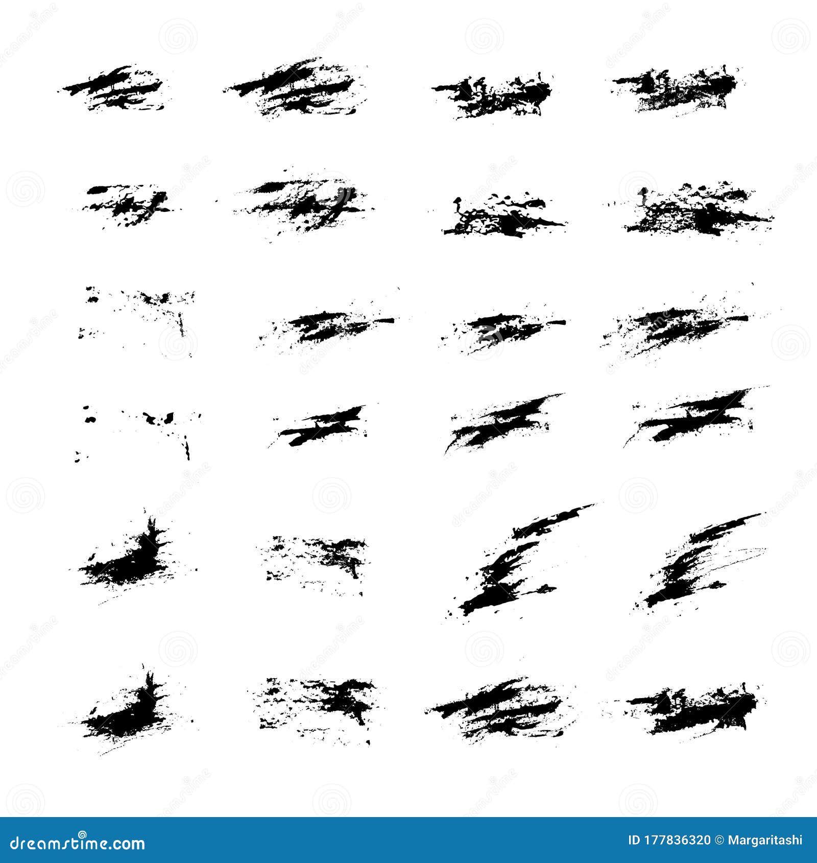 Grunge Black Splashes Isolated on a White Background. Texture Shape for ...