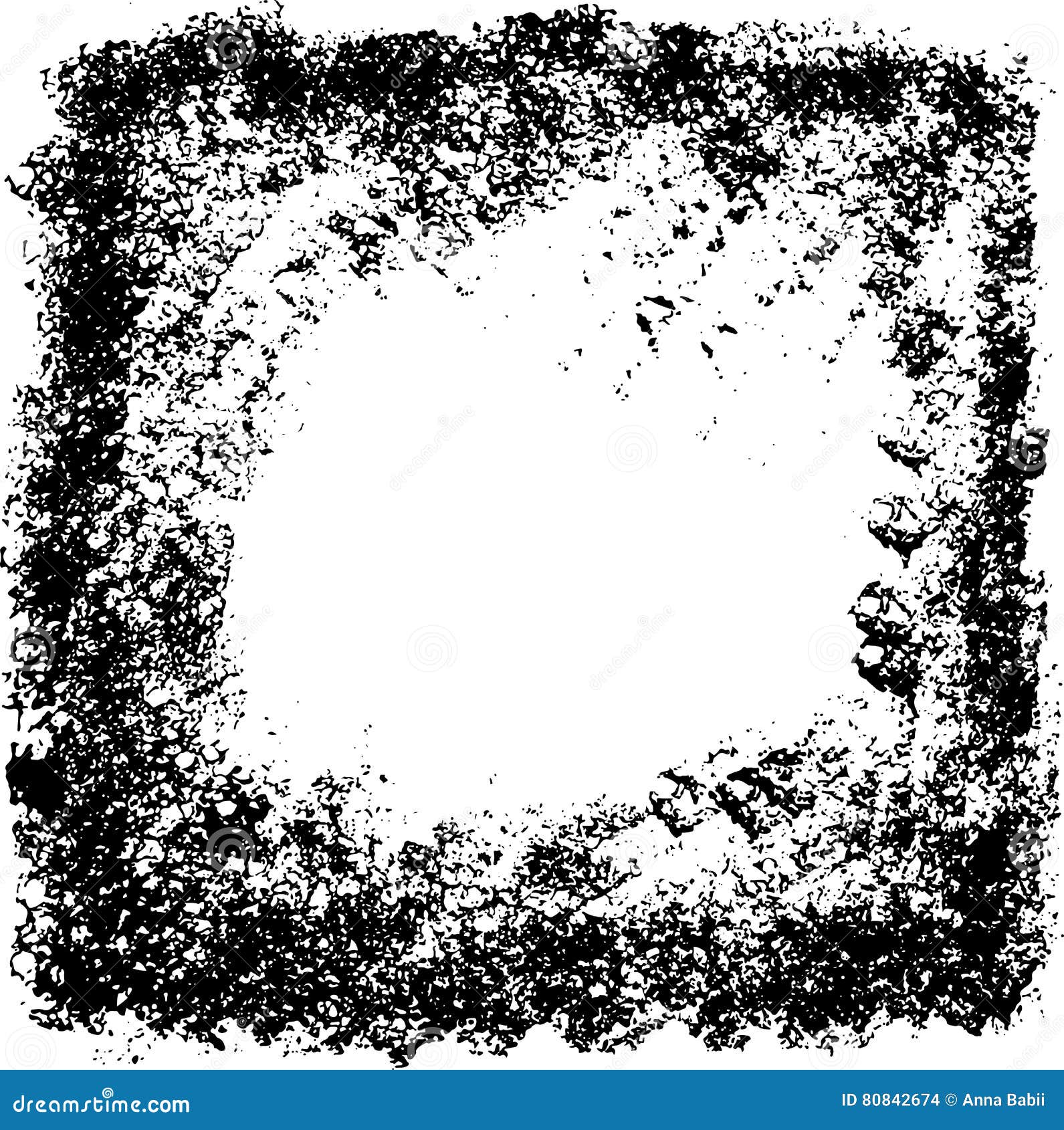 Grunge Black Sponge Frame. Textured Vector Background. Stock Vector ...