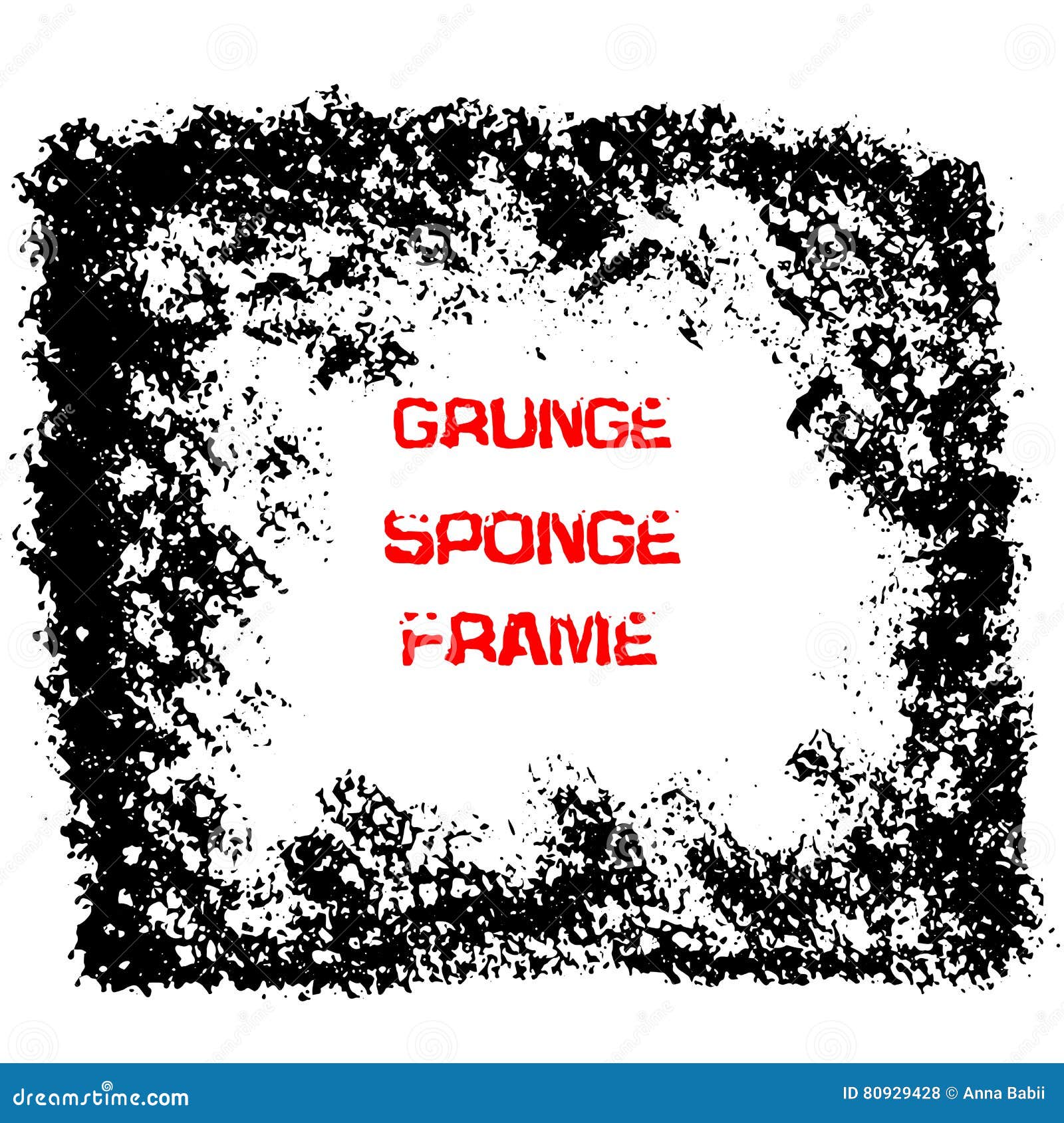 Grunge Black Sponge Frame. Textured Vector Background. Stock Vector ...