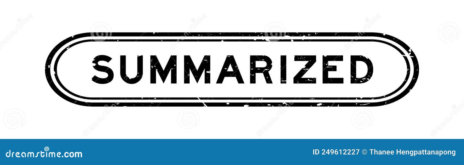 Grunge Black Summarized Word Rubber Stamp on White Background Stock ...