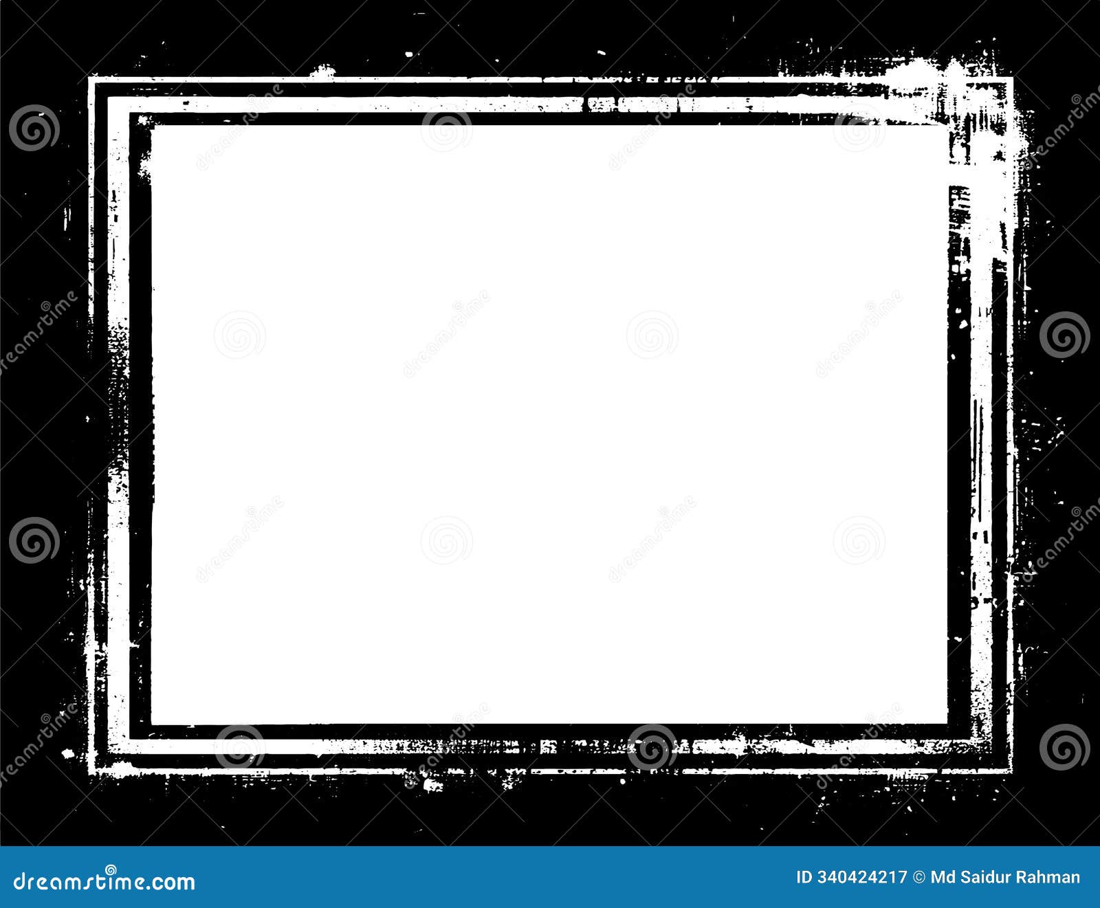 Grunge Black and White Grunge Frame with a White Background, a Square ...