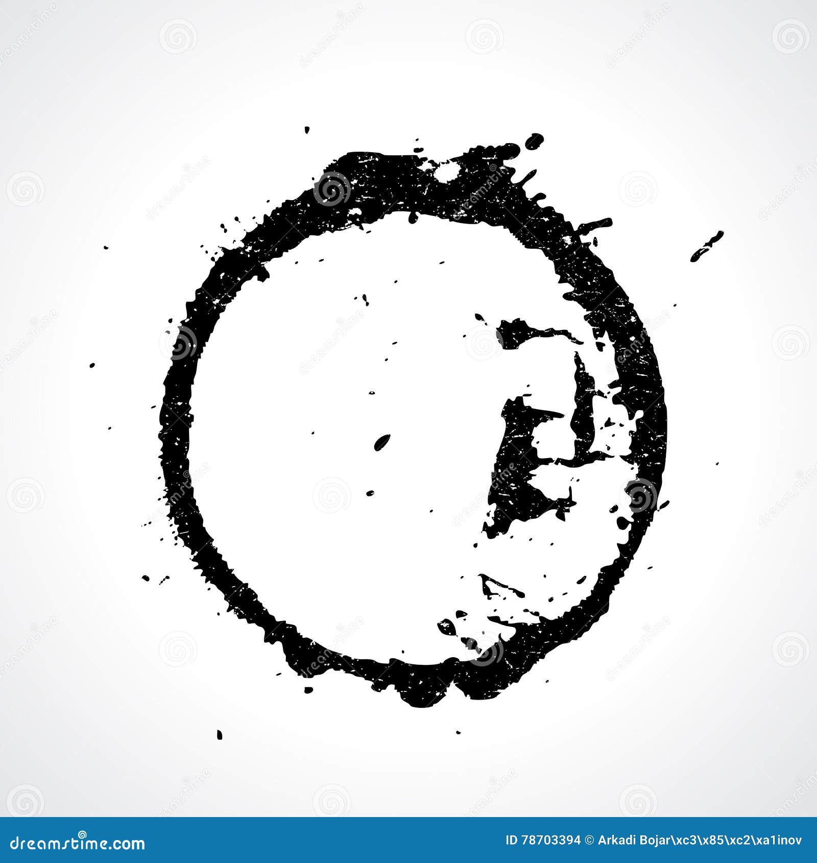 Grunge Blot Vector Round Imprint Stock Vector - Illustration of grained ...
