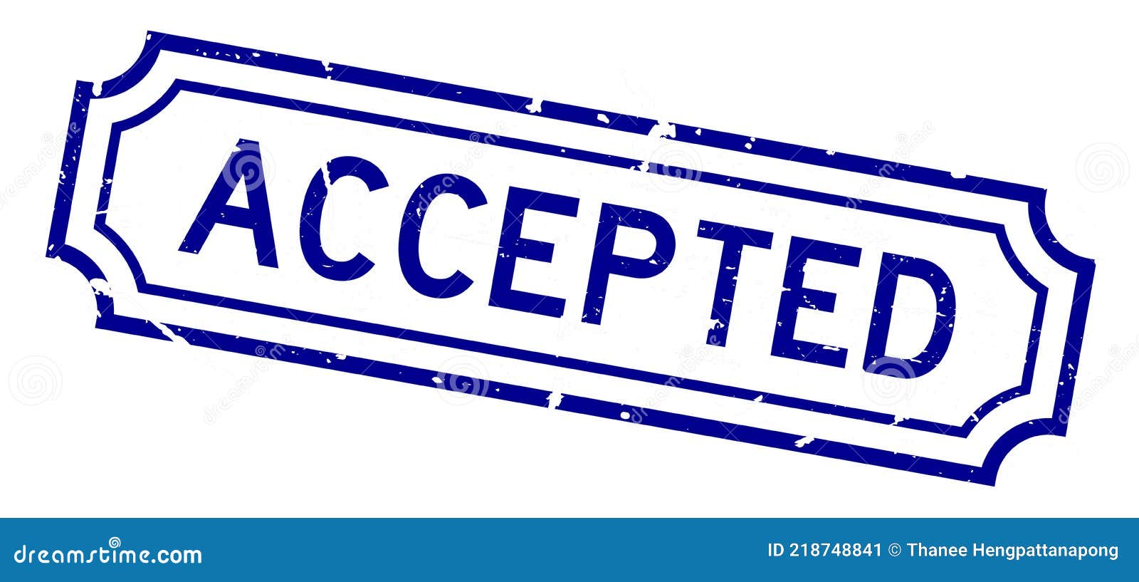 Grunge Blue Accepted Word Rubber Stamp on White Background Stock Vector ...