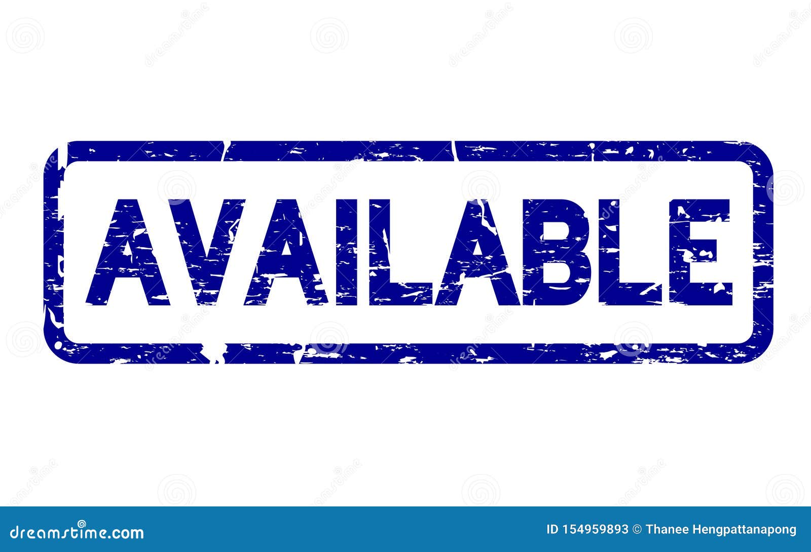 Grunge Blue Available Square Rubber Stamp on White Background Stock ...