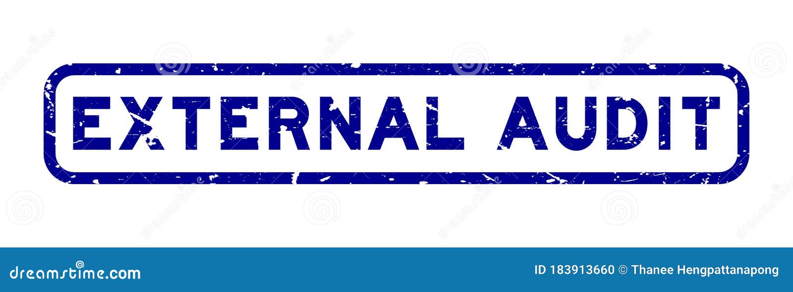 Grunge Blue External Audit Word Rubber Stamp on White Background Stock ...