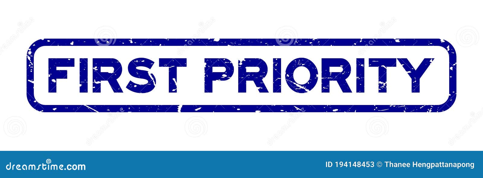 Grunge Blue First Priority Word Square Rubber Stamp on White Background ...