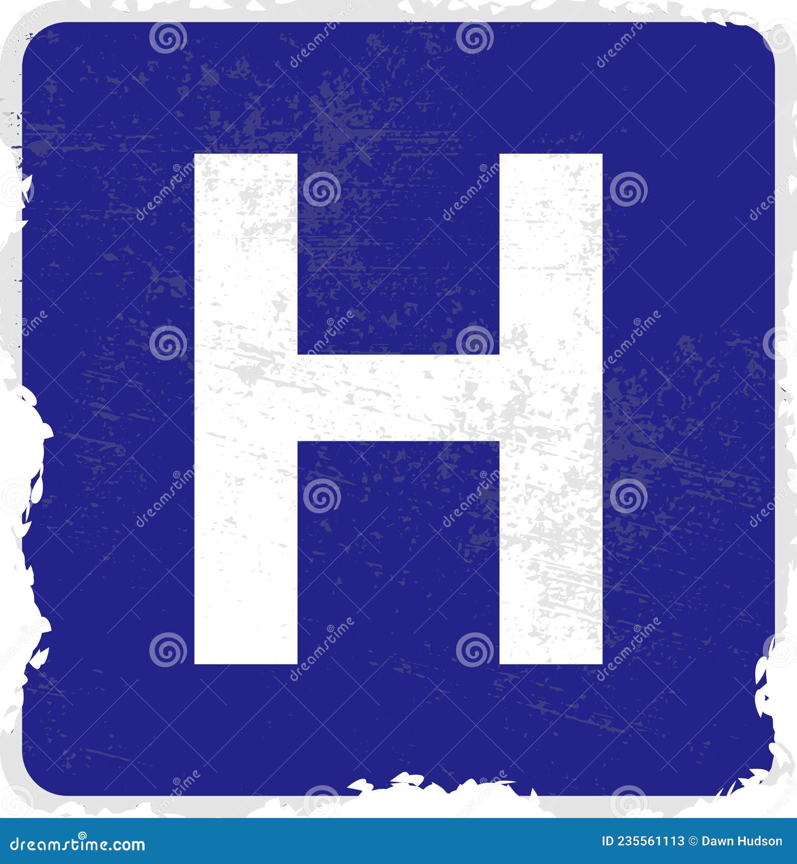 Grunge Blue Hospital Display Sign Stock Vector - Illustration of square ...