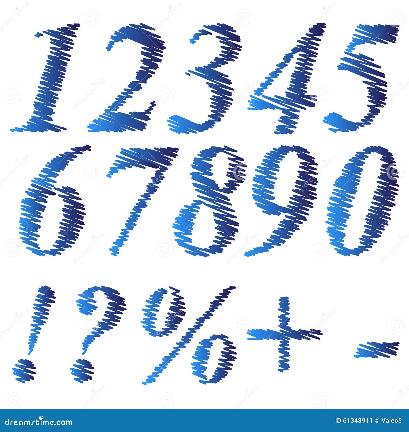 Grunge Blue Numbers stock vector. Illustration of modern - 61348911