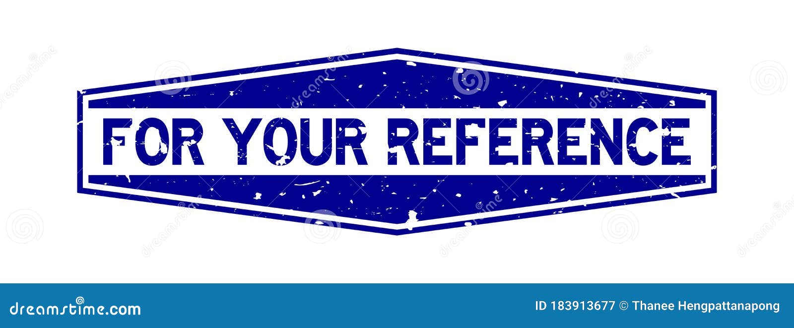 Grunge Blue for Your Reference Word Hexagon Rubber Stamp on White ...