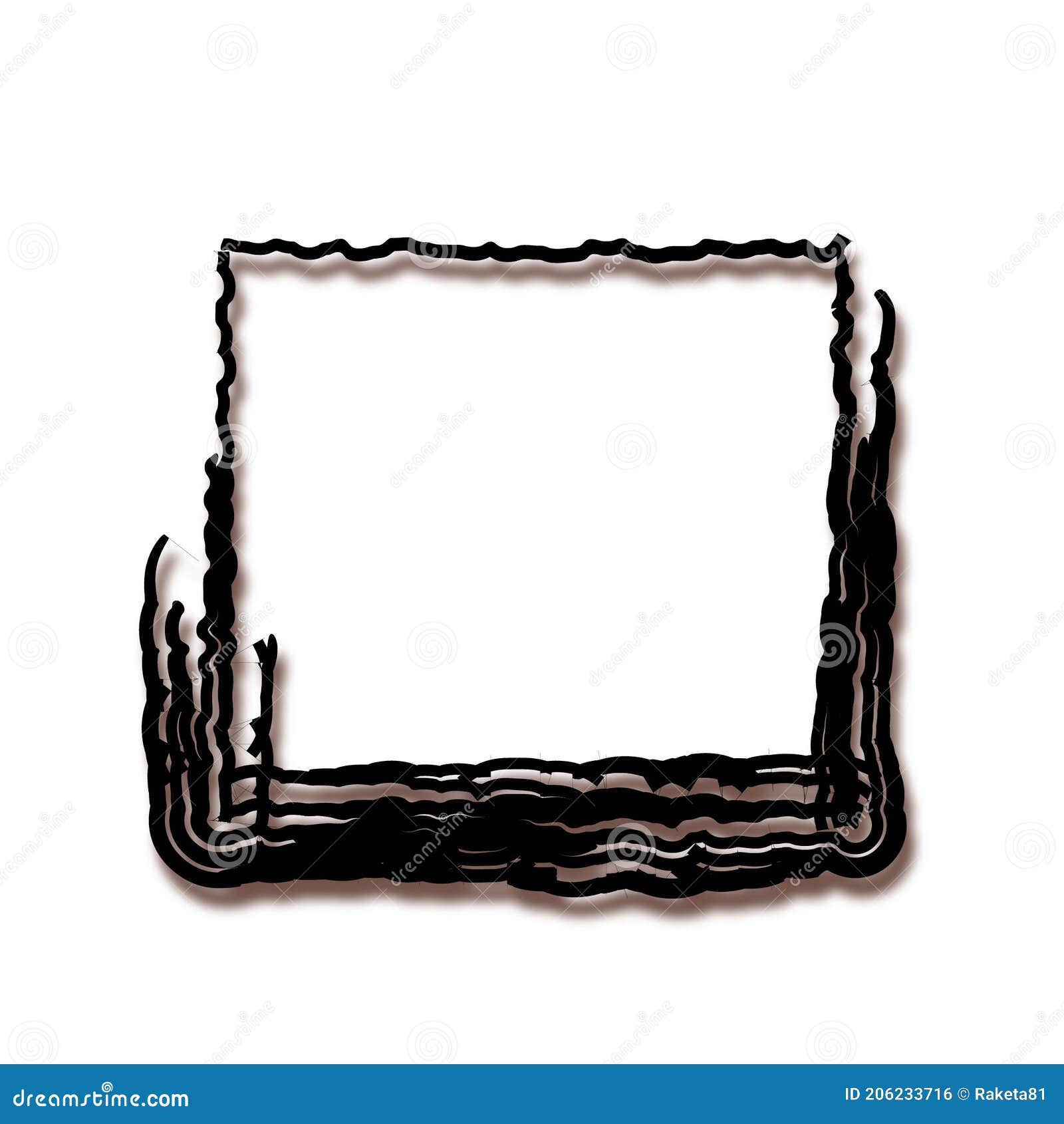 Grunge Border Frame for Your Design, Messy Decoration Elements Stock ...