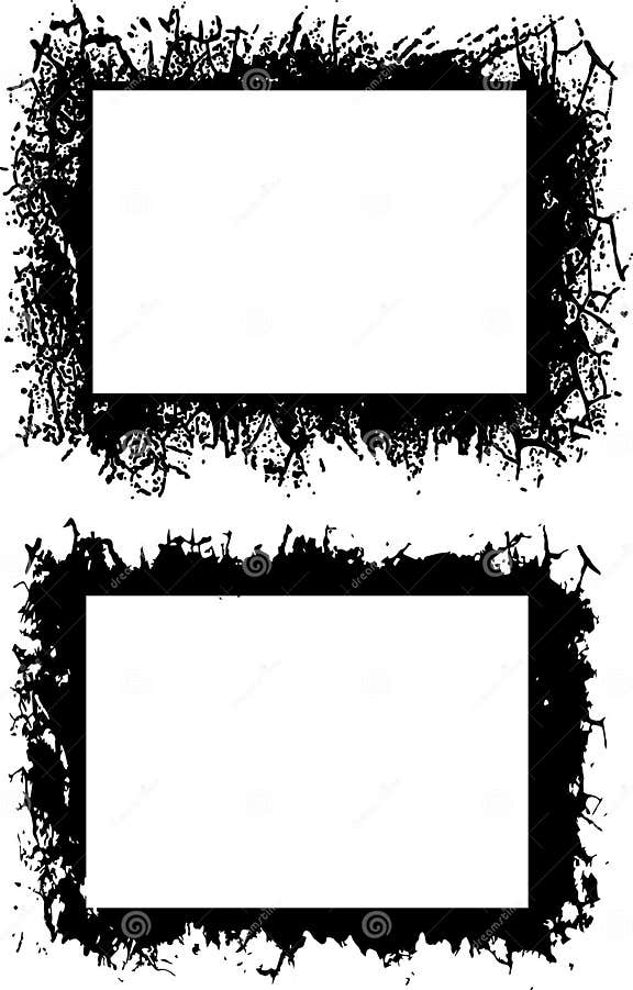Grunge Border Frames Set, Which Showcases Two Rectangular Frames with ...