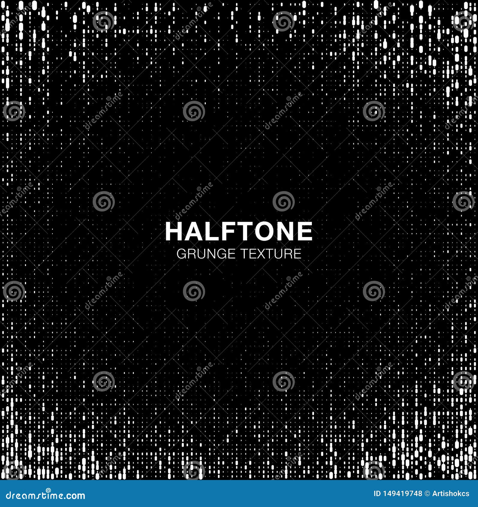 Grunge Border Halftone Texture. Frame Gradient Background Using ...