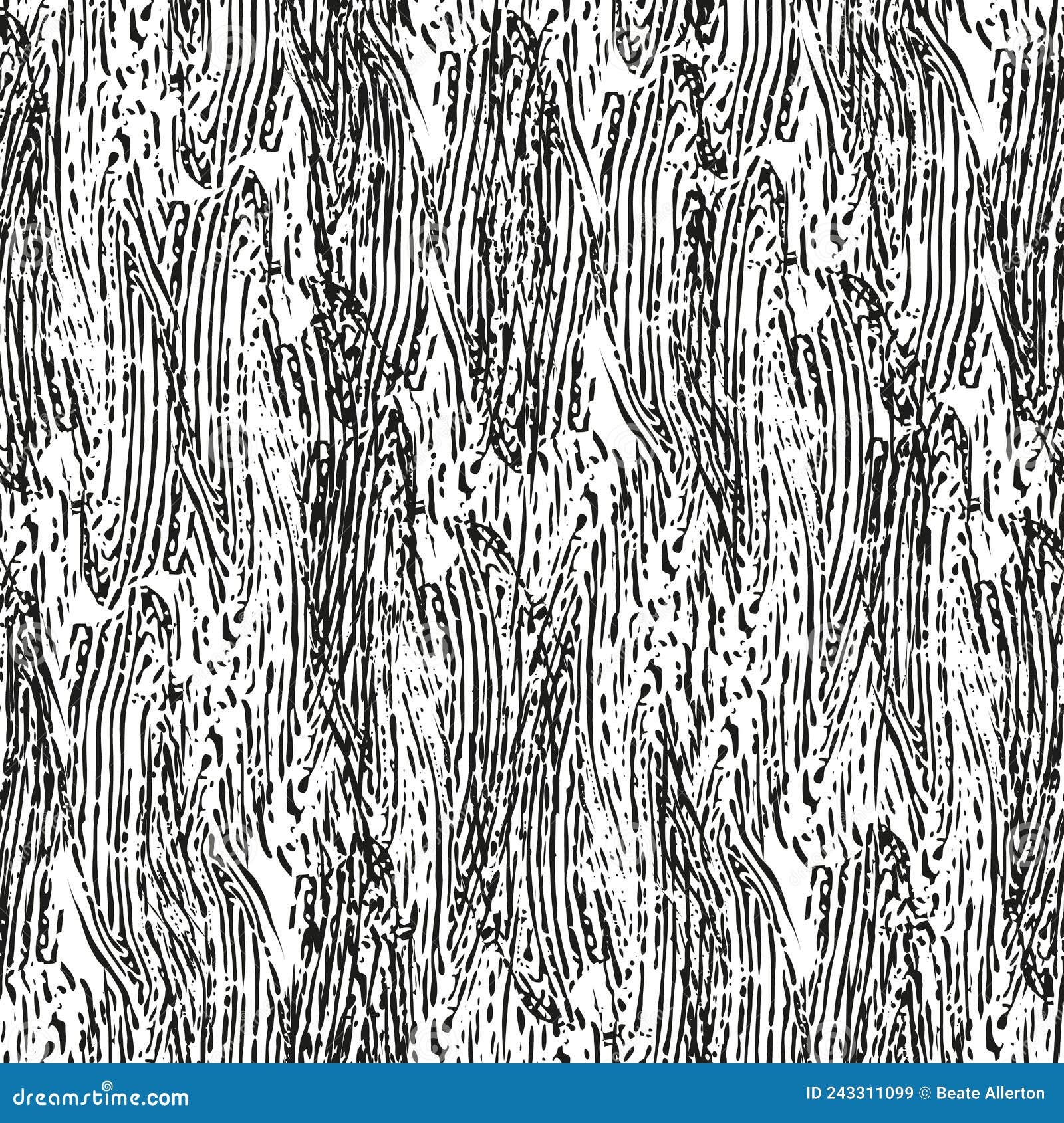 Grunge Braid Abstract Vector Seamless Pattern Background. Dense Black ...