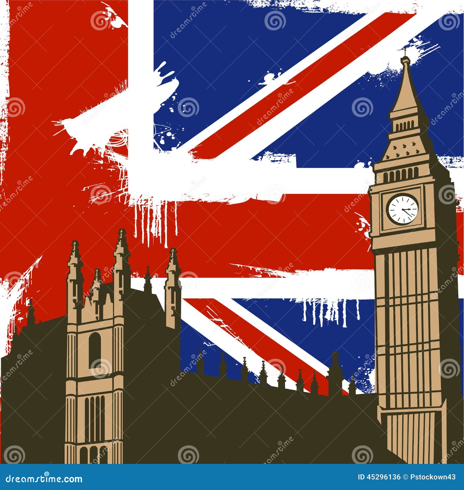 Grunge British Background stock vector. Illustration of clip - 45296136