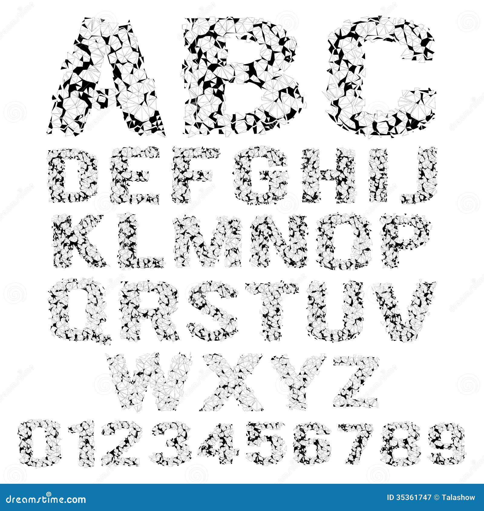 Grunge broken alphabet stock vector. Illustration of printing - 35361747