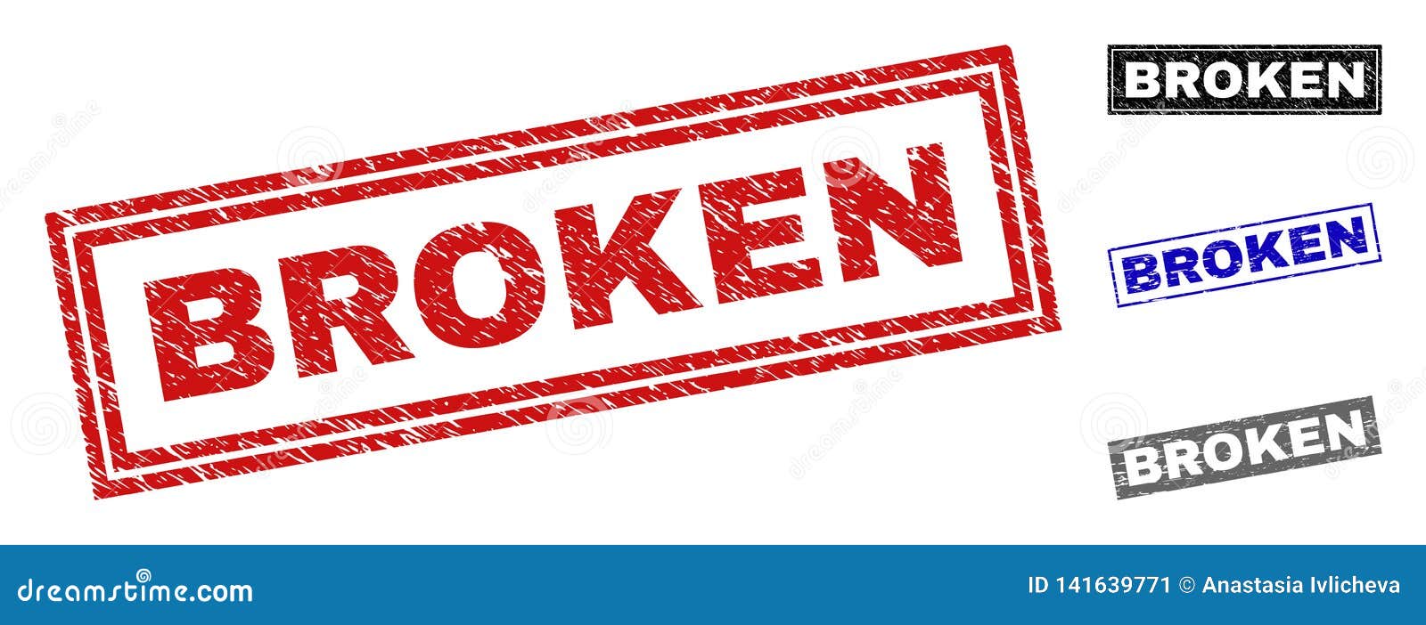 Grunge BROKEN Scratched Rectangle Stamp Seals Stock Vector ...