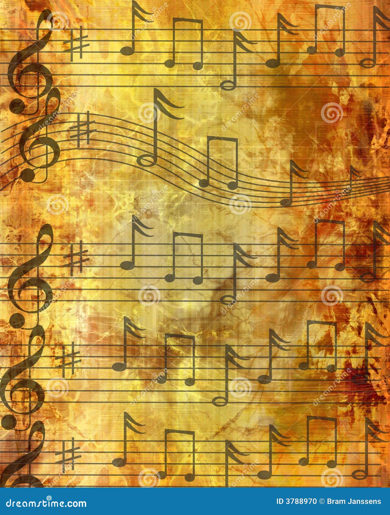 Grunge brown music sheet stock illustration. Illustration of dirty ...