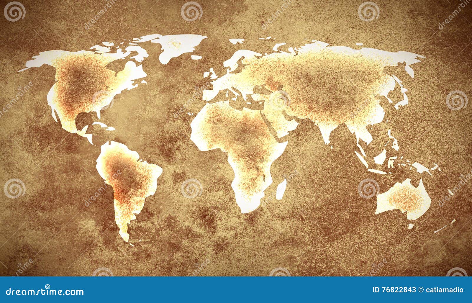 Grunge Brown World Map Stock Image | CartoonDealer.com #76822843