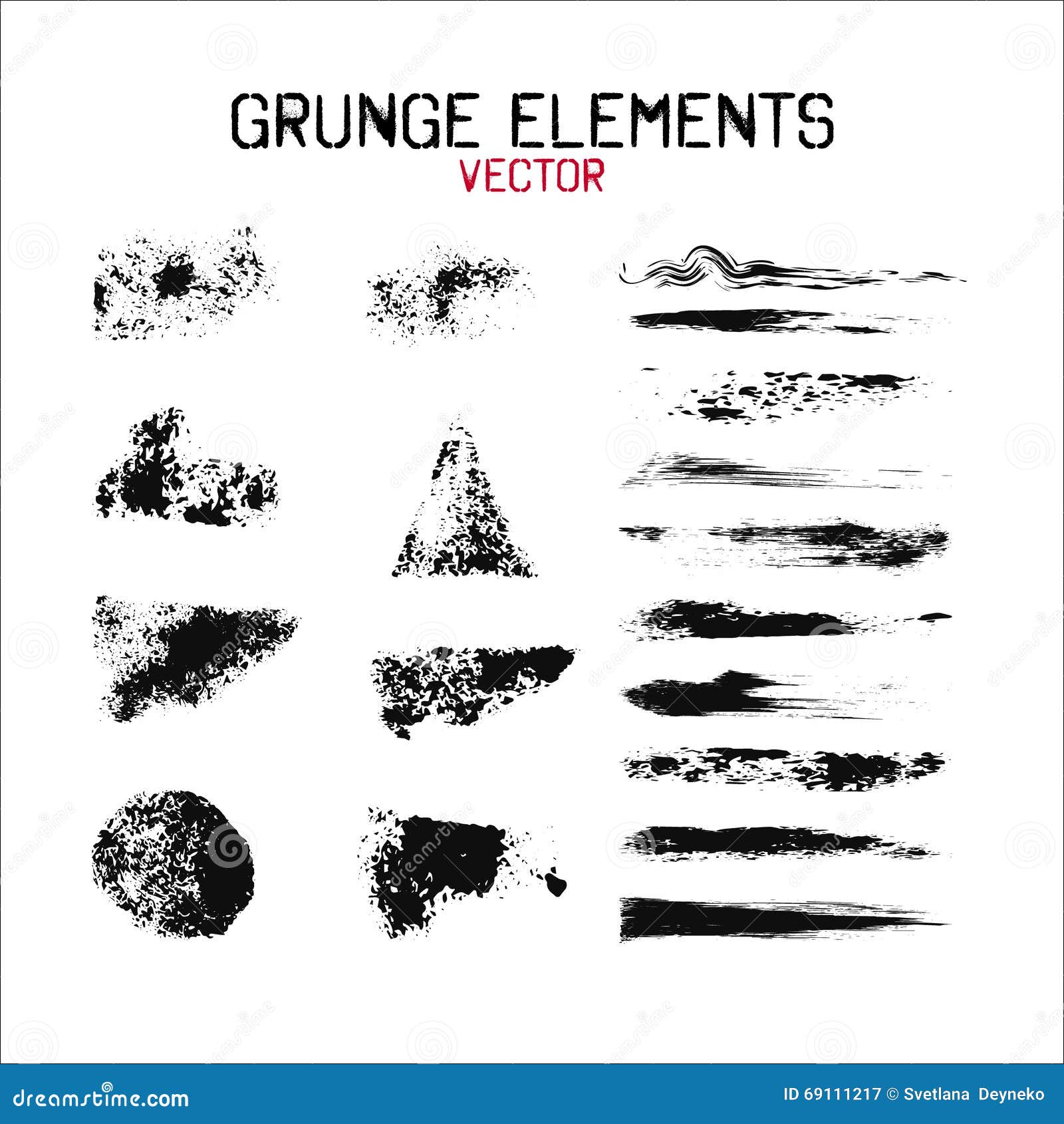 Grunge brush 3 stock vector. Illustration of blotch, collection - 69111217