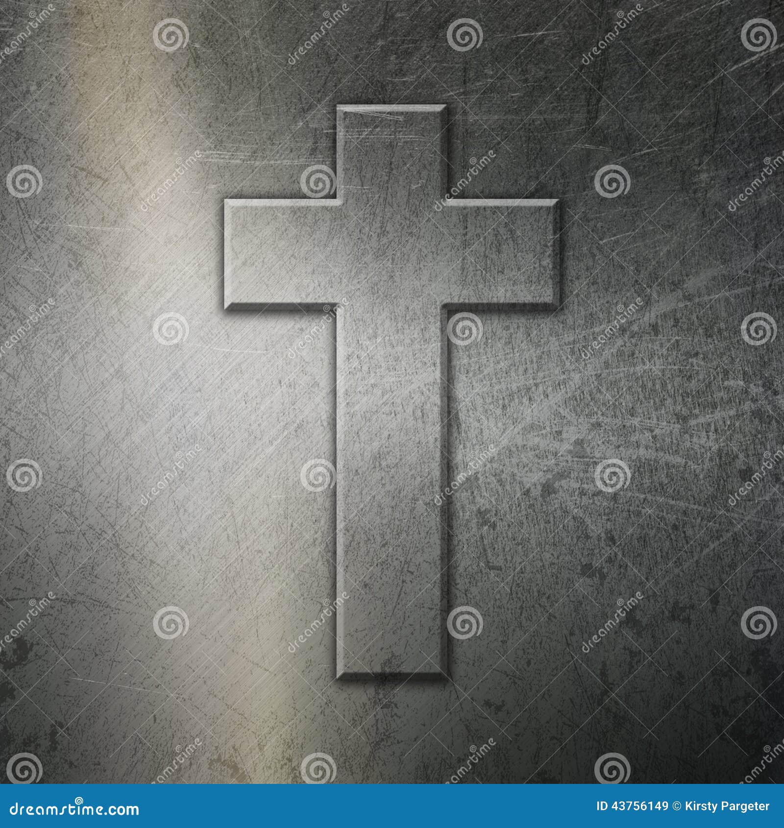 Grunge Brushed Metal Background with Cross Stock Illustration ...