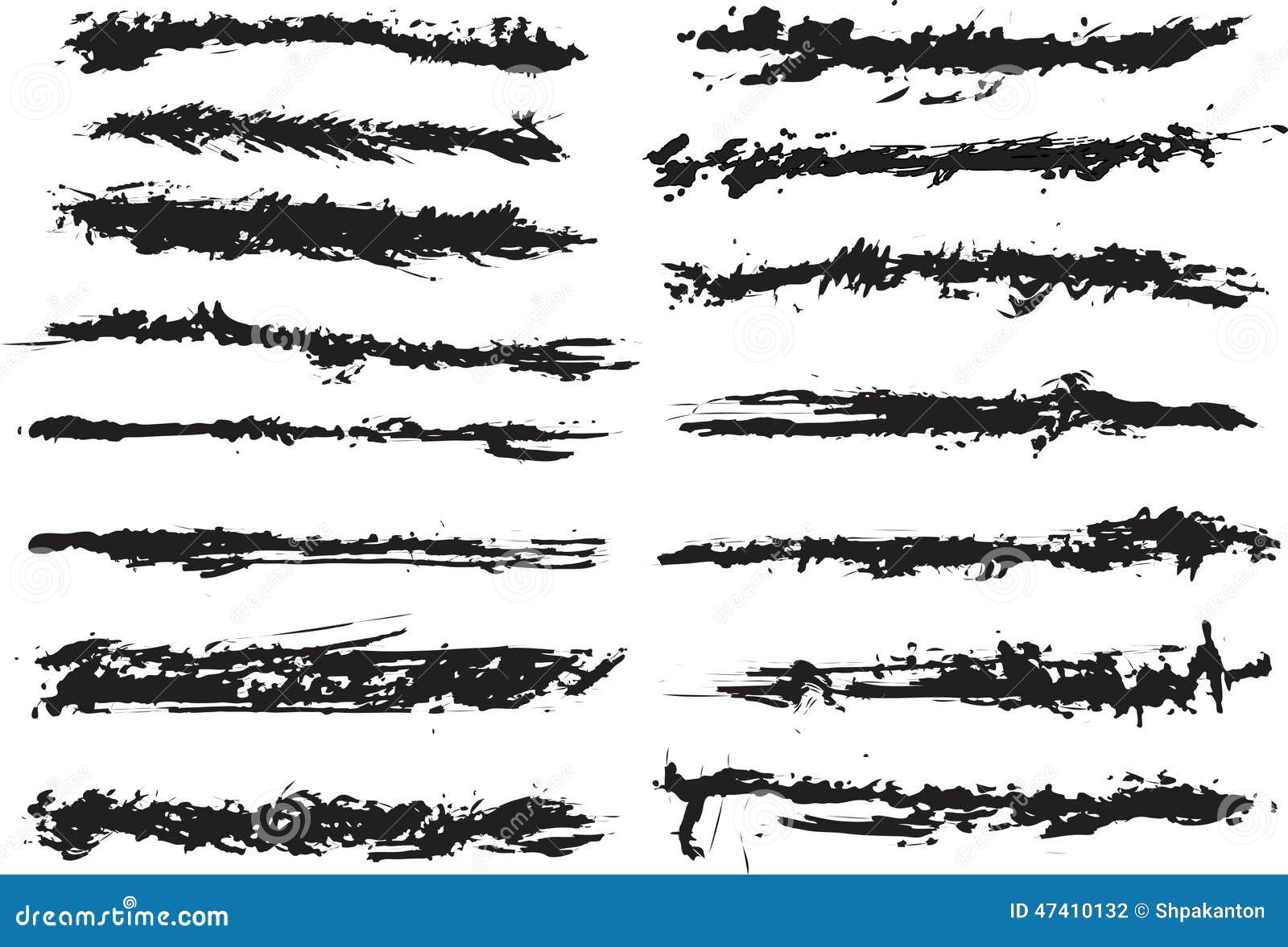 15 grunge brushes line stock illustration. Illustration of brush - 47410132