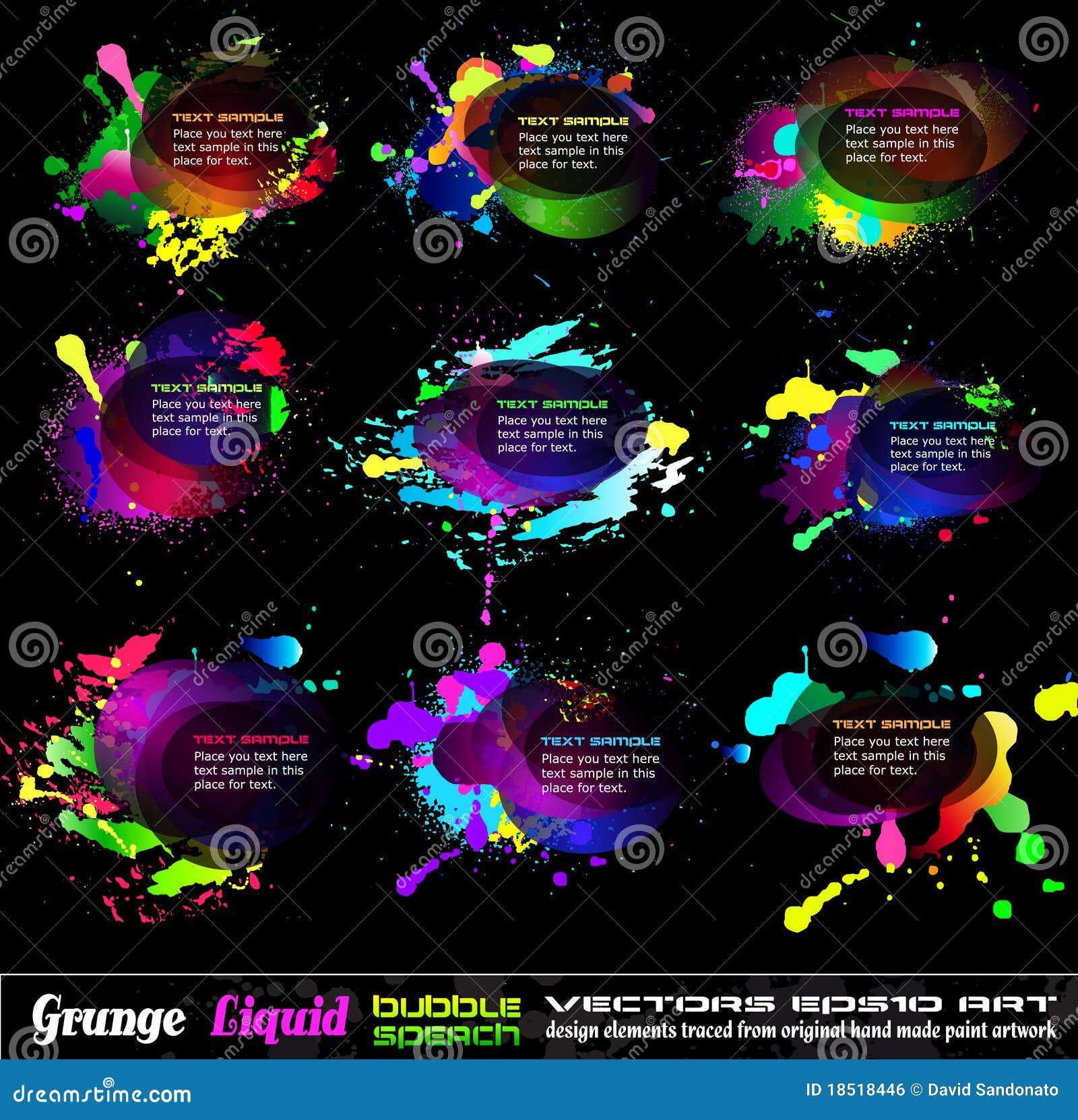 Grunge Bubble Drops Collection Stock Vector - Illustration of shape ...