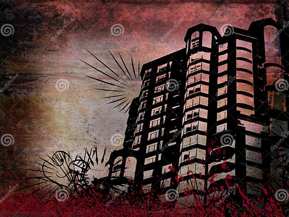 Grunge building stock illustration. Illustration of background - 2094173