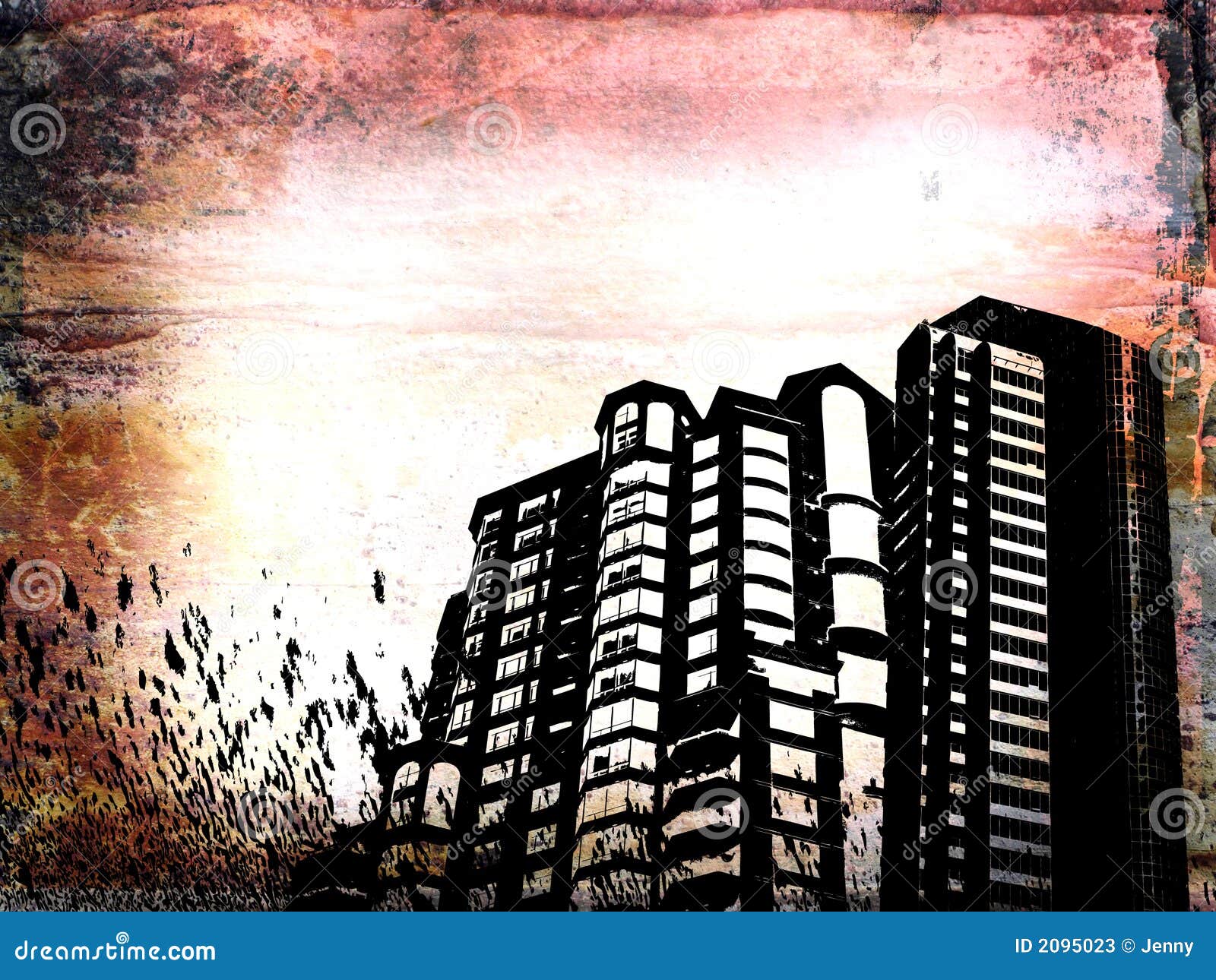 Grunge building stock illustration. Illustration of metropolitan - 2095023