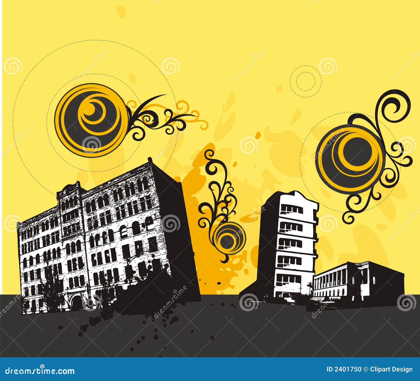 Grunge building background stock vector. Illustration of retro - 2401750