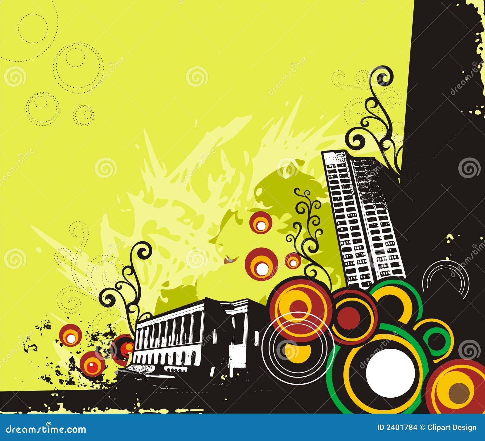 Grunge building background stock vector. Illustration of ornate - 2401784