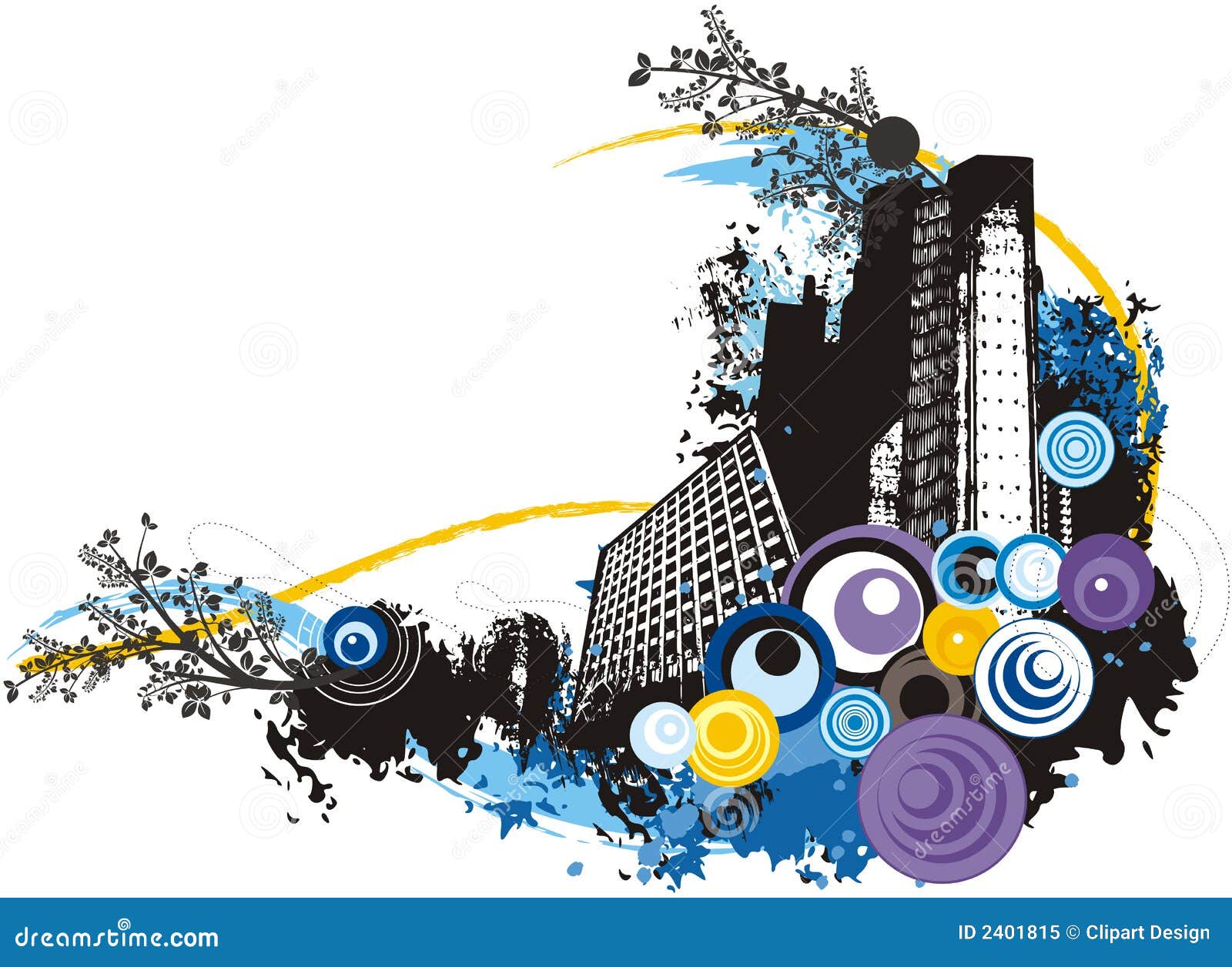 Grunge building background stock vector. Illustration of foliage - 2401815