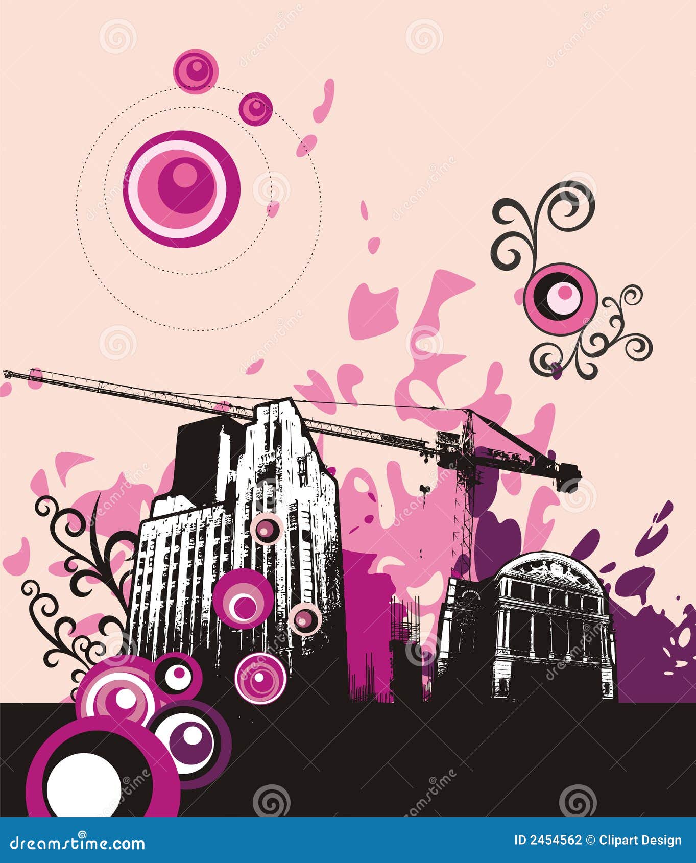 Grunge building background stock vector. Illustration of funky - 2454562