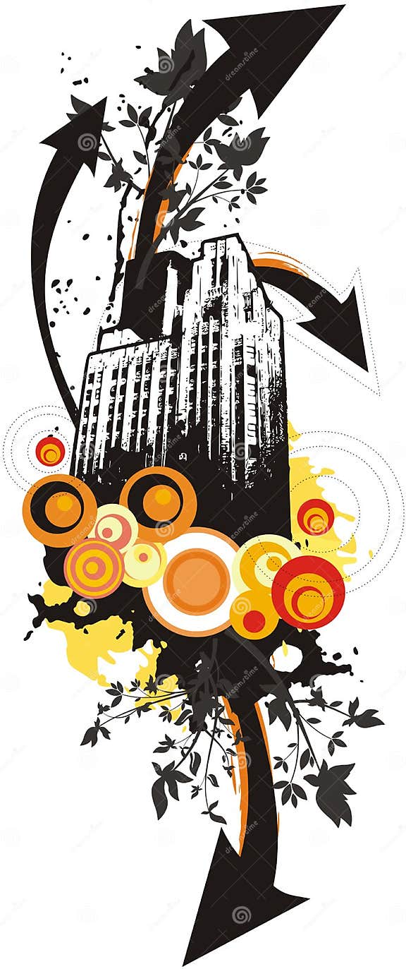 Grunge building background stock vector. Illustration of blossom - 2454611