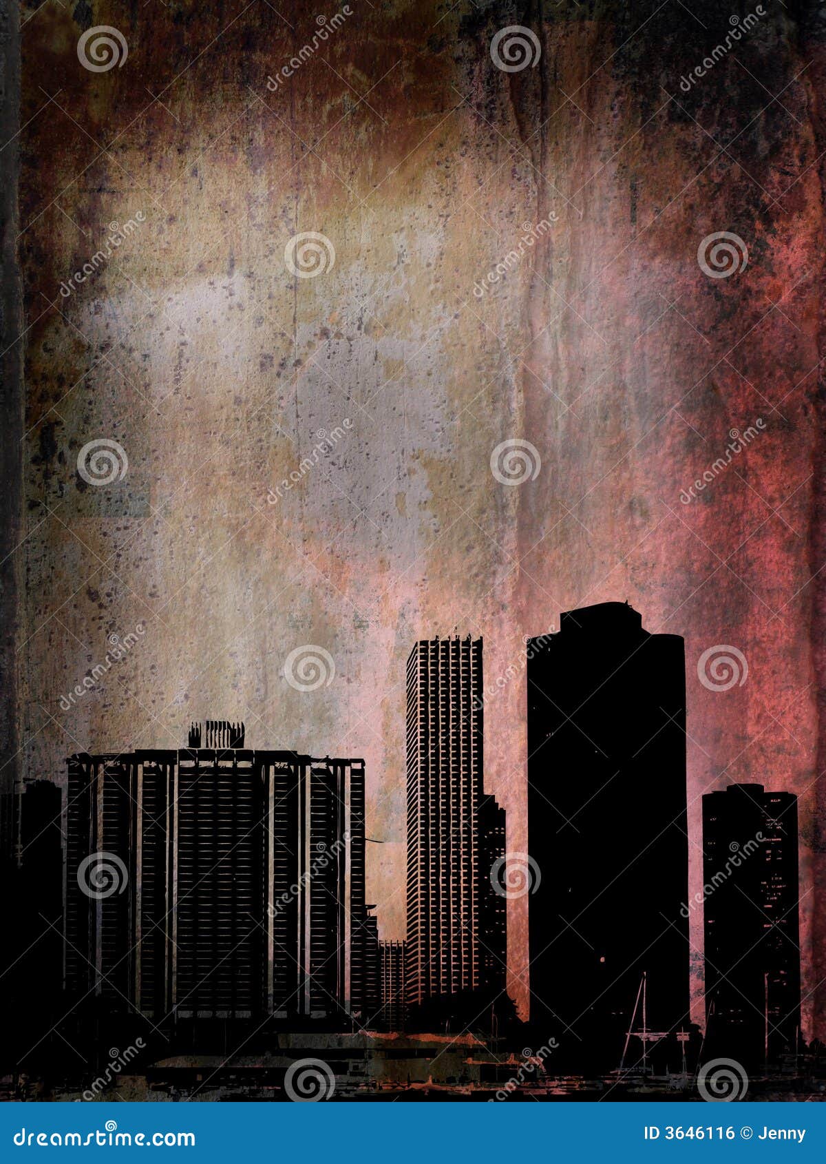 Grunge Buildings in Chicago Stock Illustration - Illustration of ...