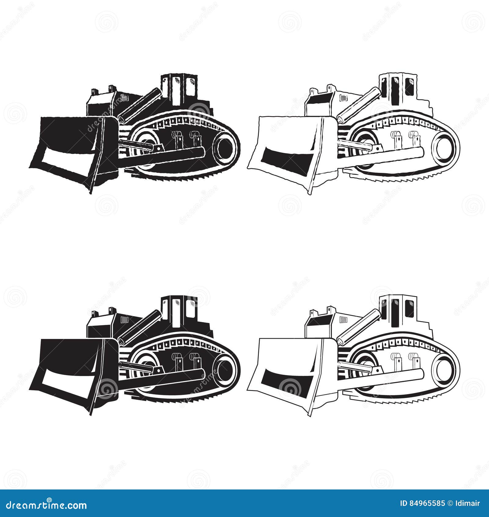 Grunge Bulldozer Illustration. T-shirt Design Stock Vector ...