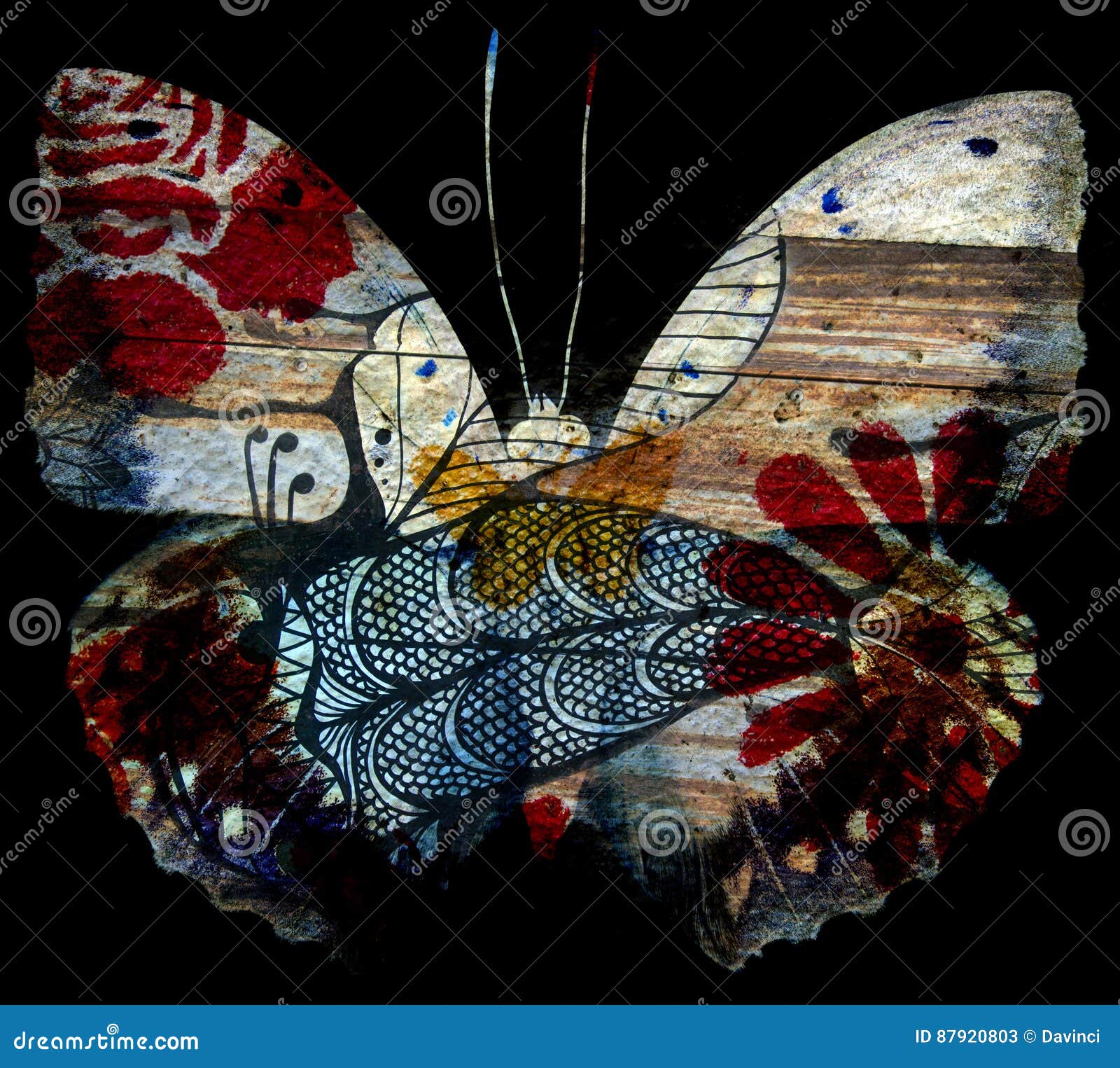 Grunge butterfly stock illustration. Illustration of monarch - 87920803