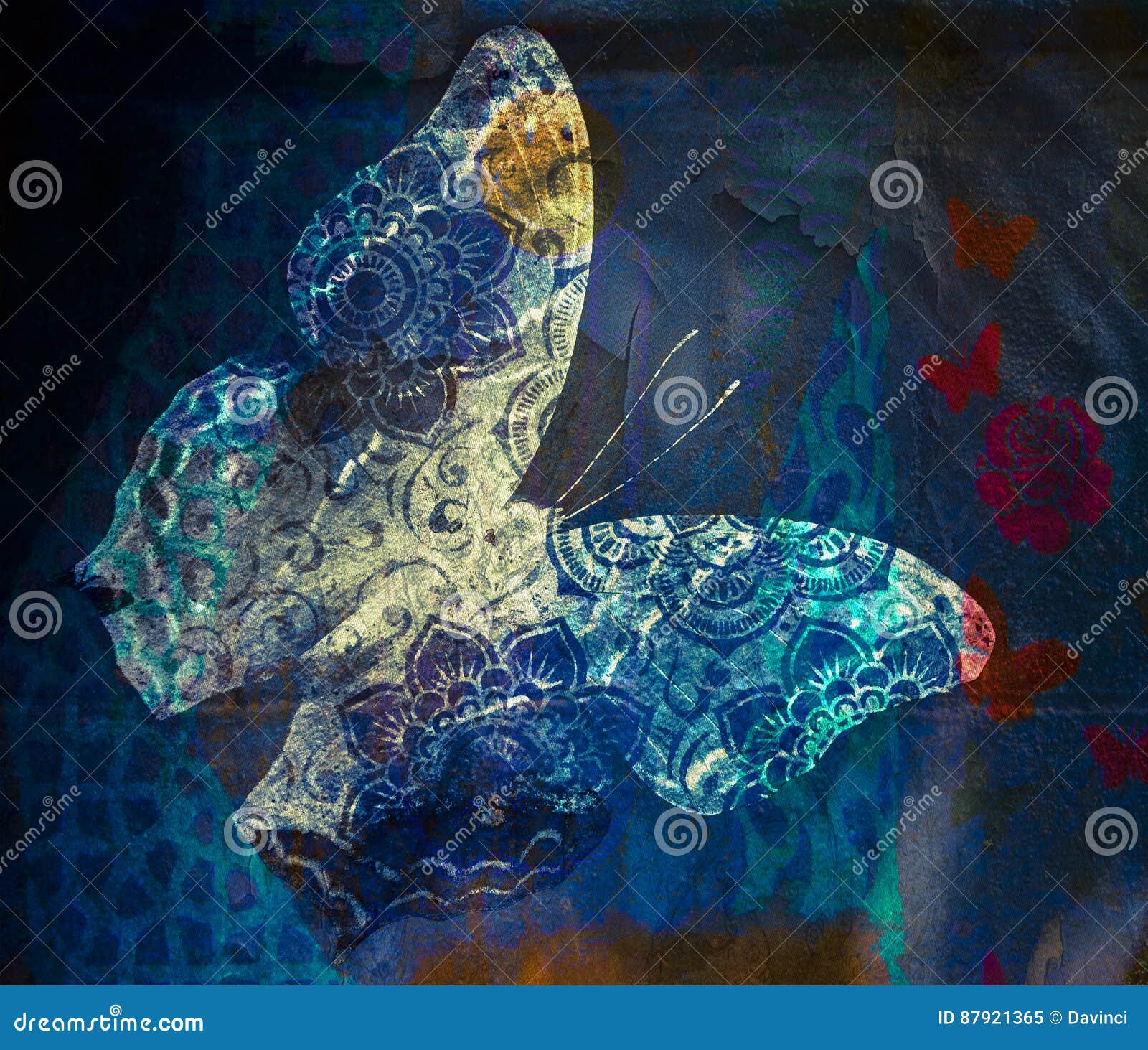 Grunge butterfly stock illustration. Illustration of design - 87921365