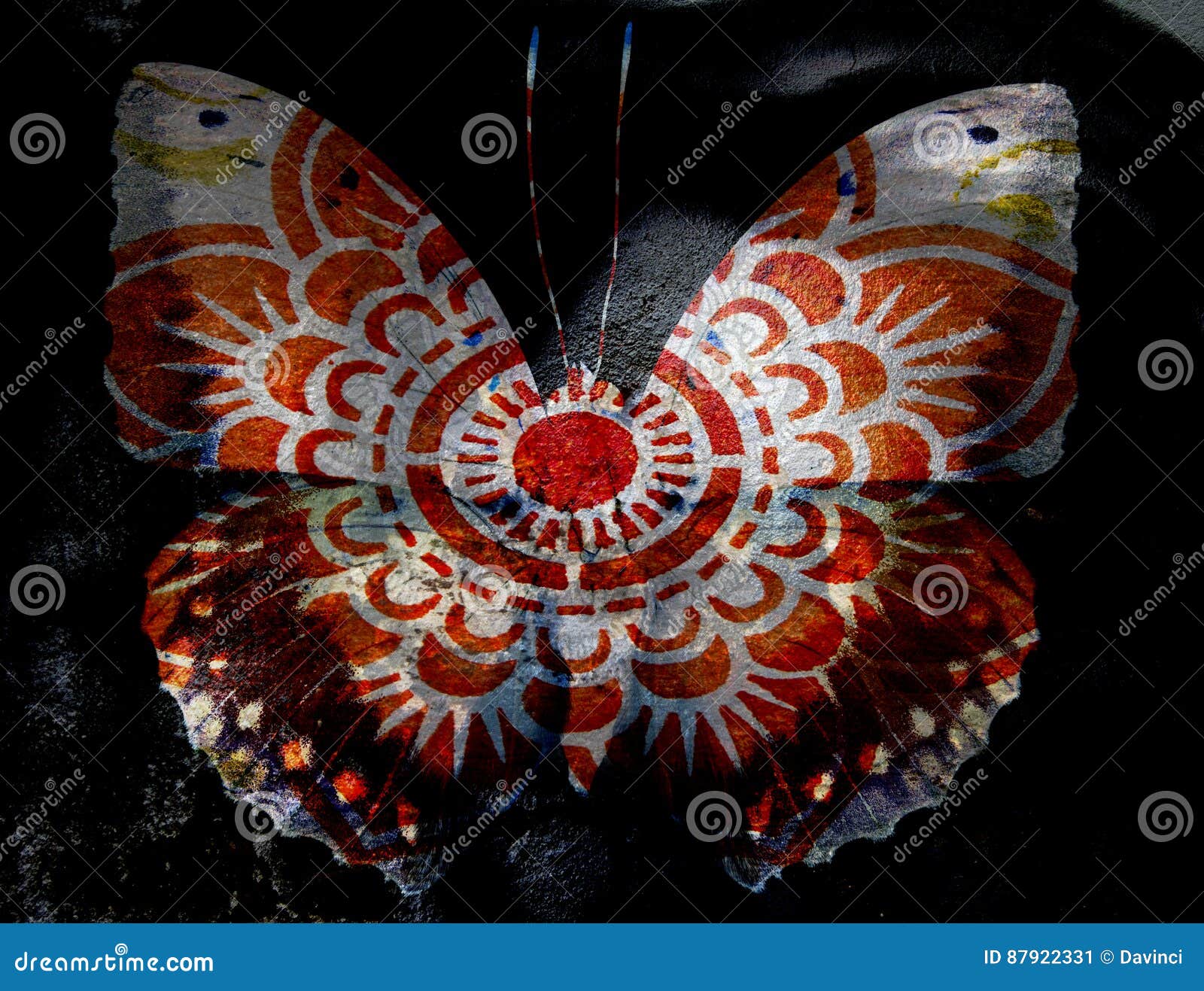 Grunge butterfly stock illustration. Illustration of graphic - 87922331