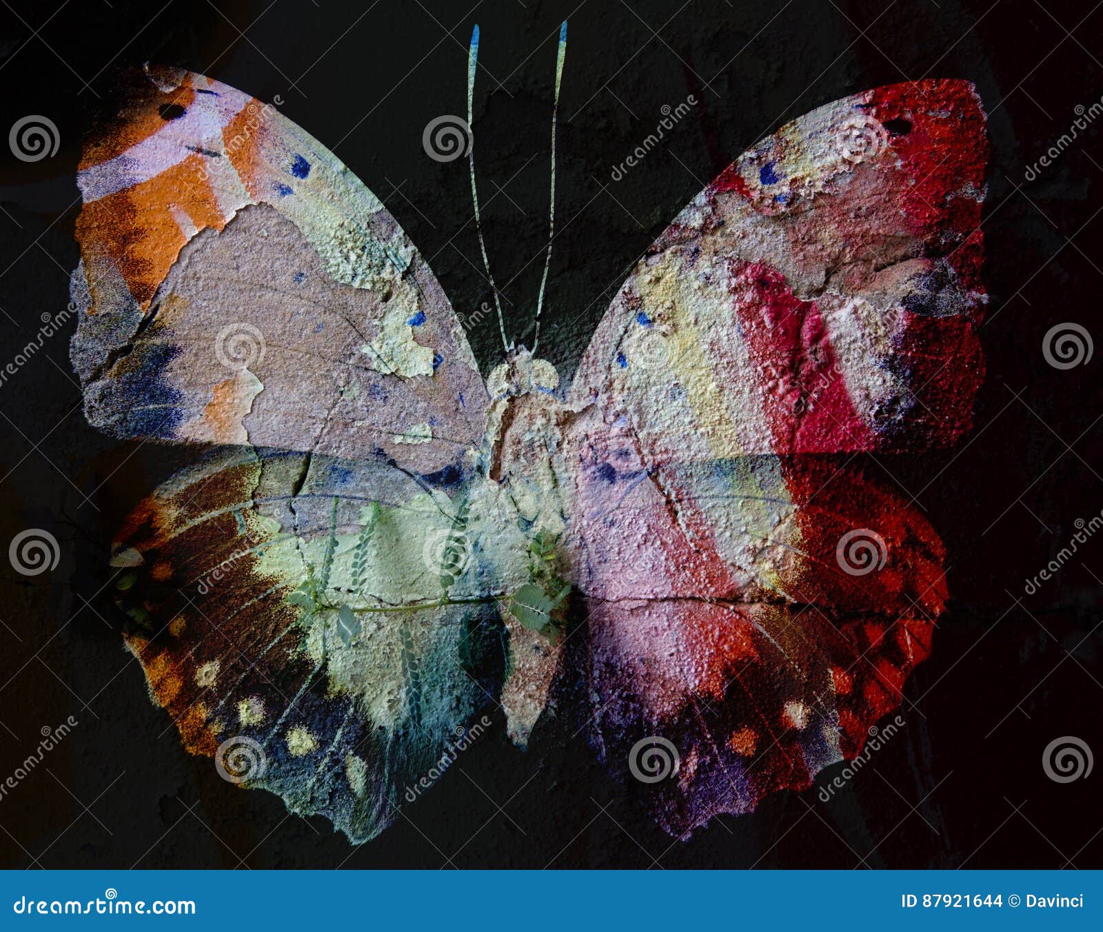 Grunge butterfly stock illustration. Illustration of grunge - 87921644