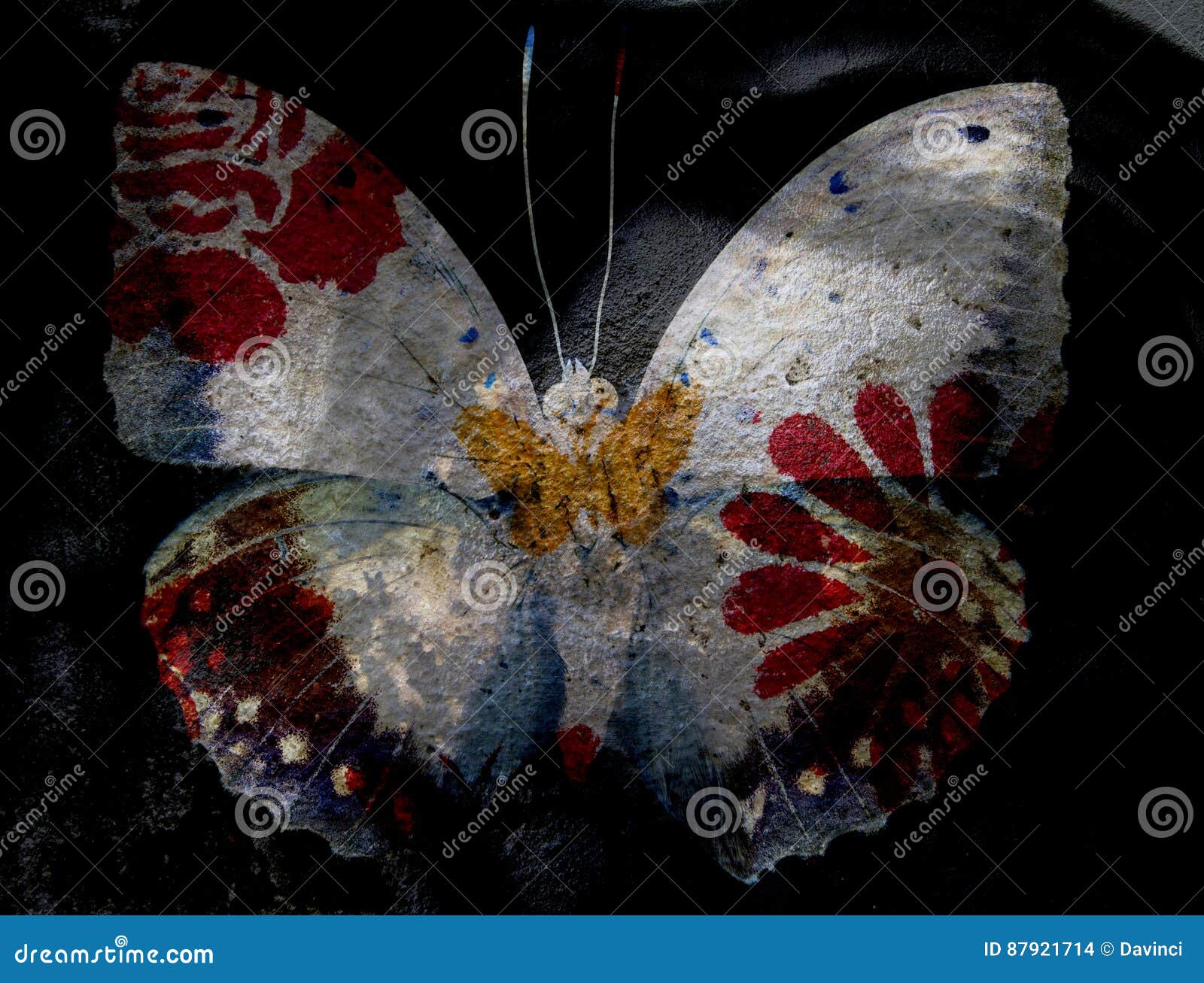 Grunge butterfly stock illustration. Illustration of butterfly - 87921714
