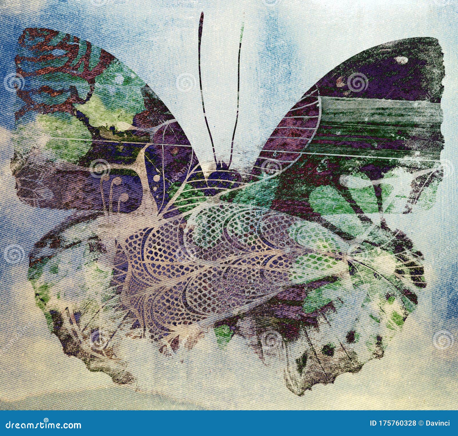 Grunge butterfly stock illustration. Illustration of color - 175760328