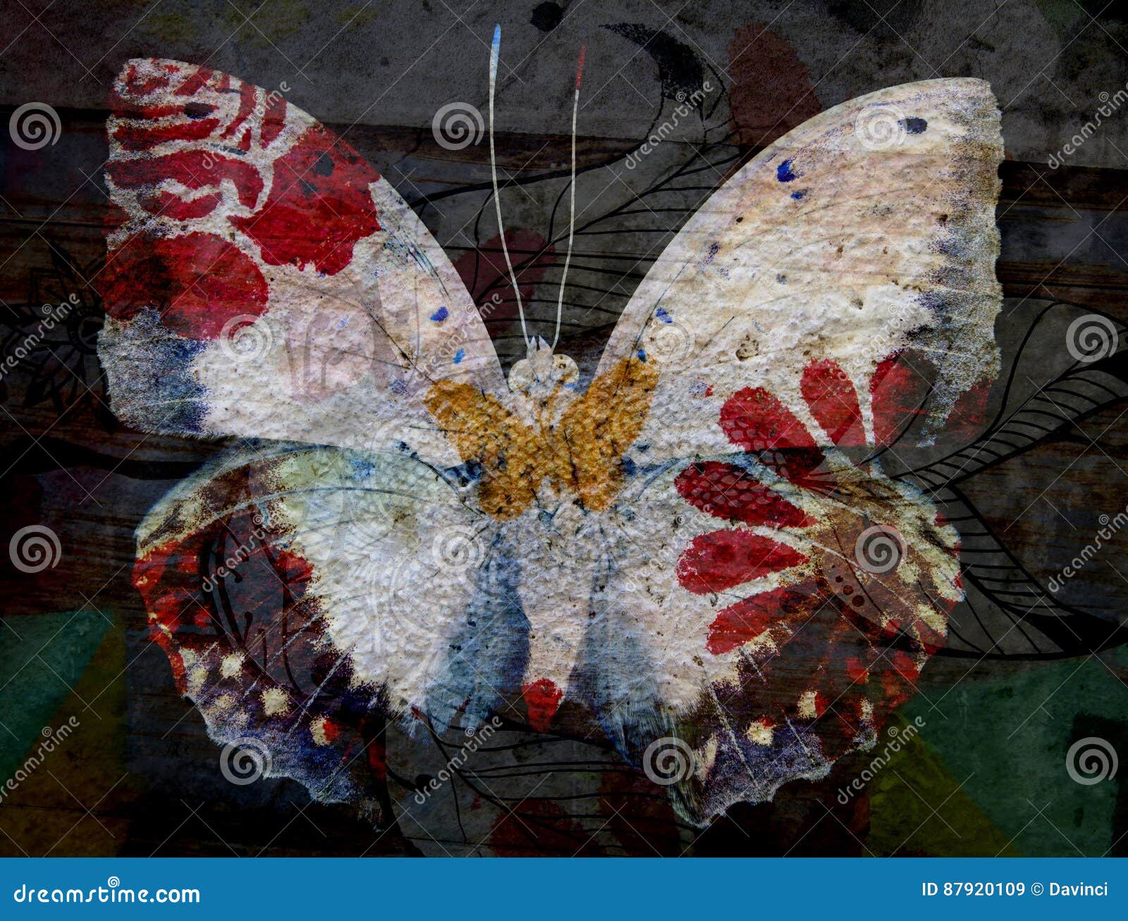 Grunge butterfly stock illustration. Illustration of symbol - 87920109