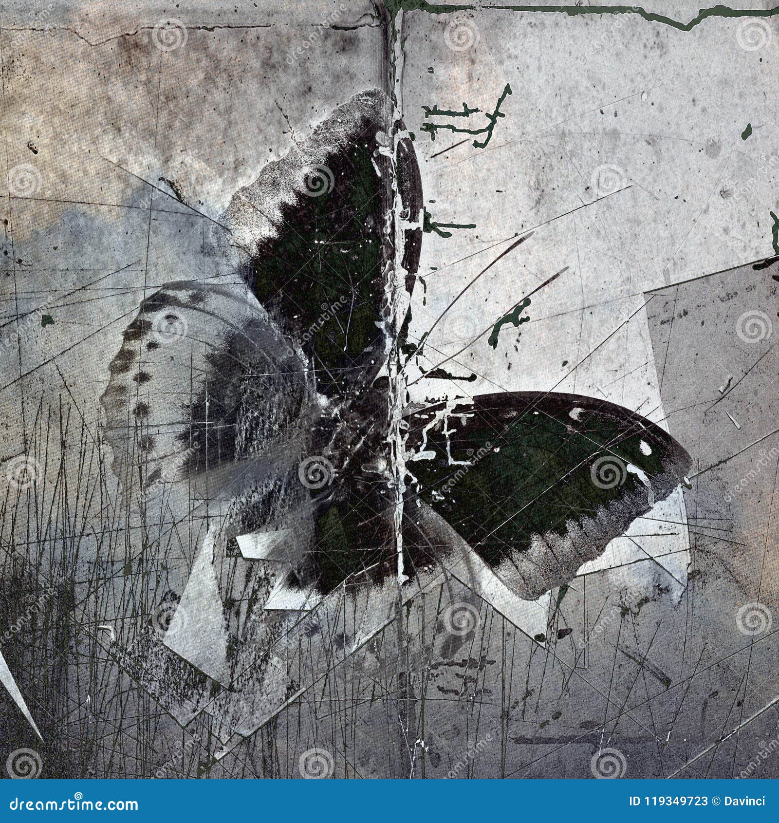 A Grunge Butterfly Wallpaper Texture Stock Image - Image of ancient ...