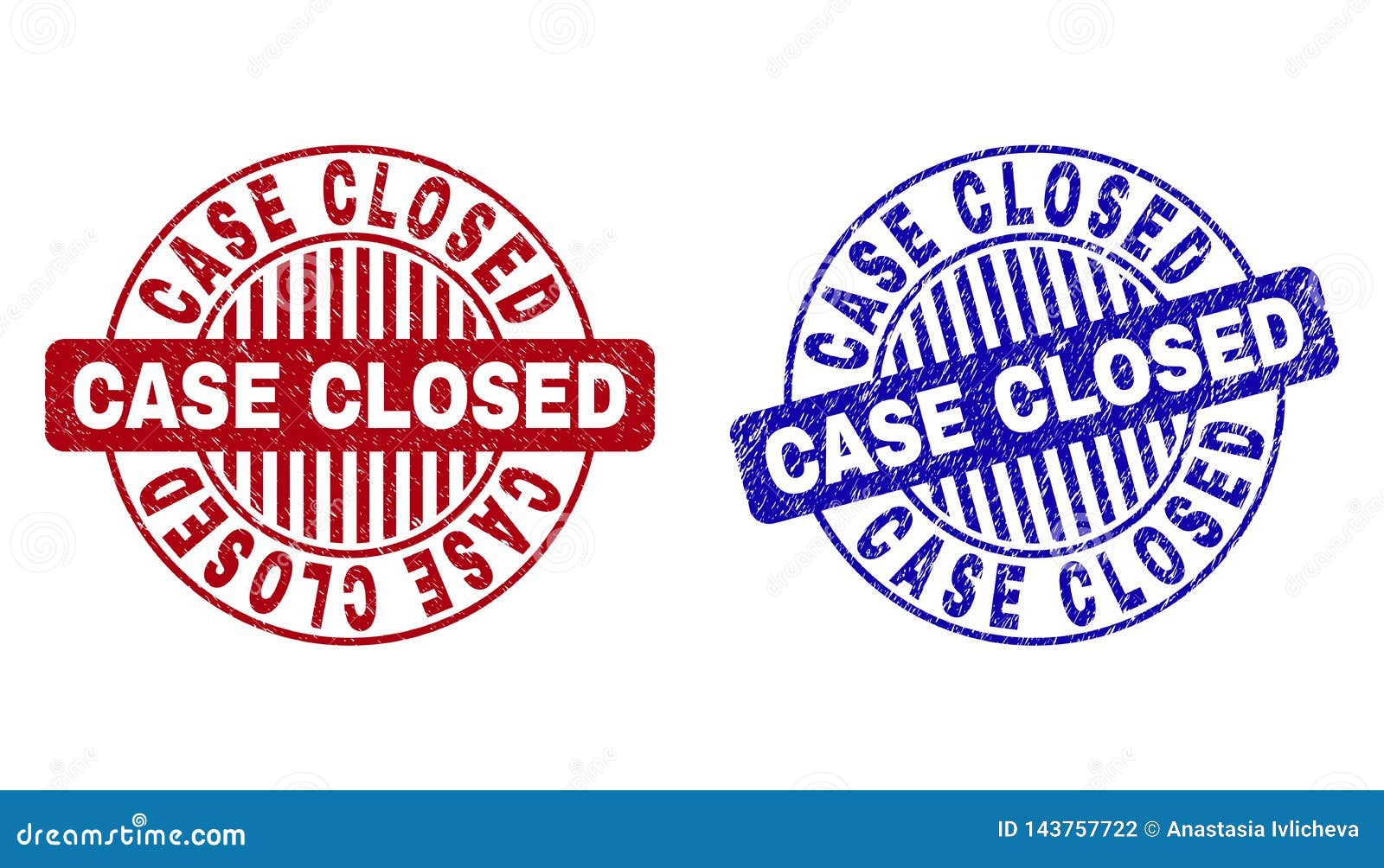 Grunge Case Closed Scratched Round Watermarks Stock Vector Illustration Of Rubber Text 143757722