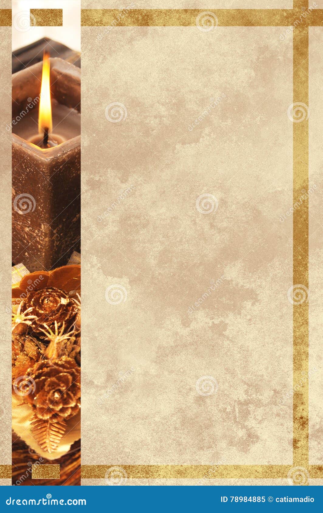 Grunge Christmas Card Candle Stock Illustration - Illustration of ...