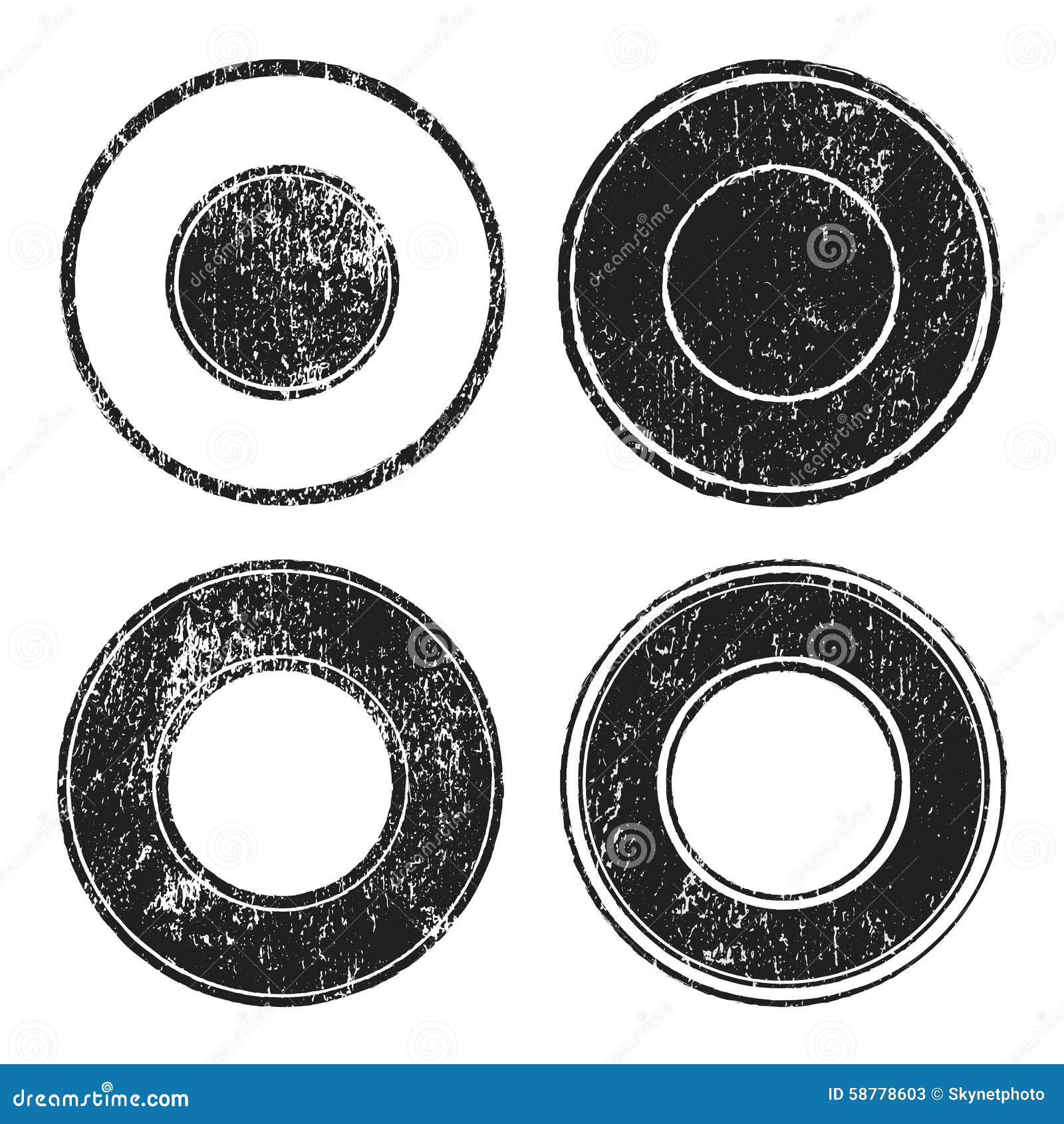 Grunge circle stamp set stock vector. Illustration of spot - 58778603