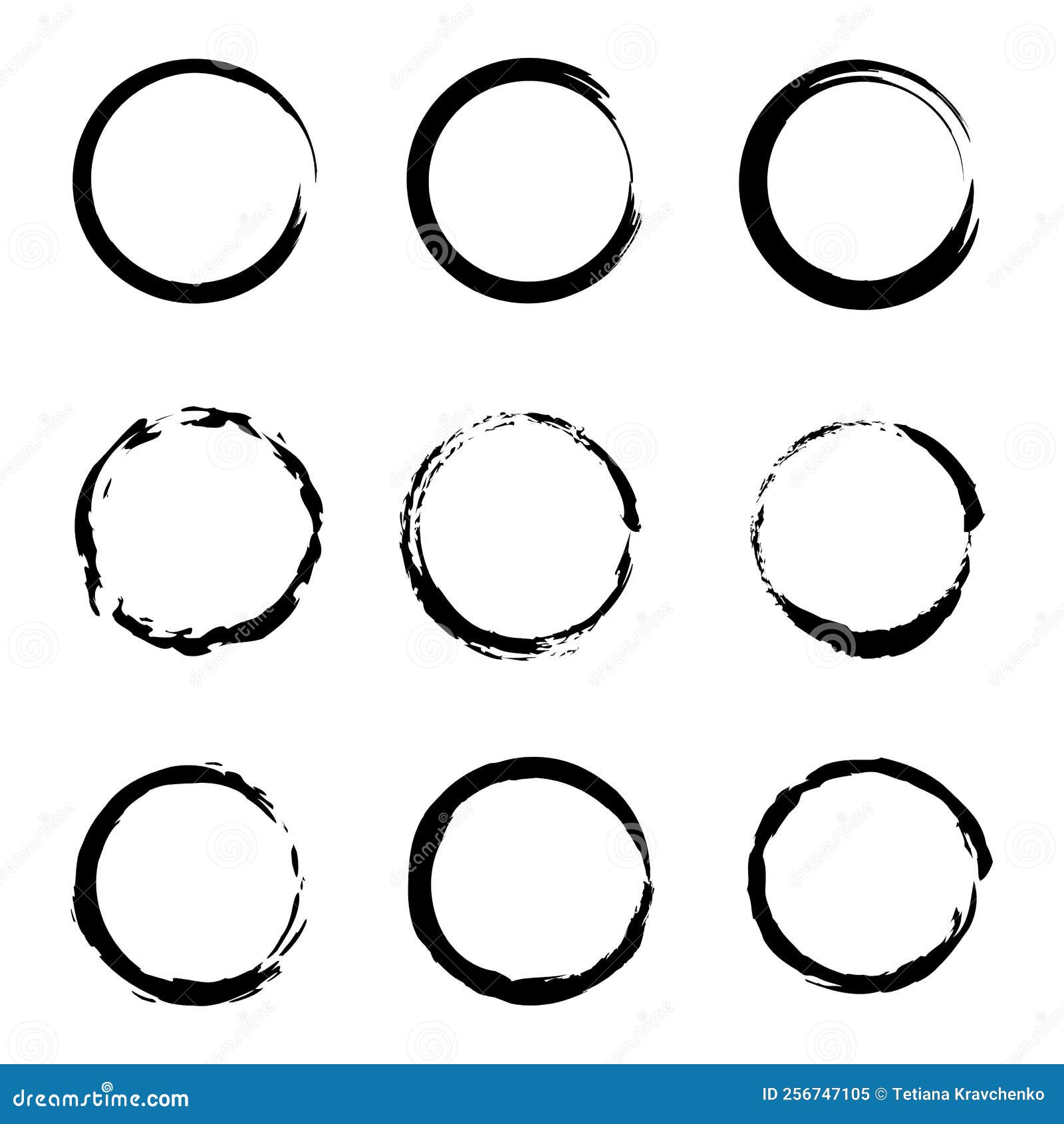 Grunge Circles. Circle Frame Set. Round Shape. Vector Illustration ...