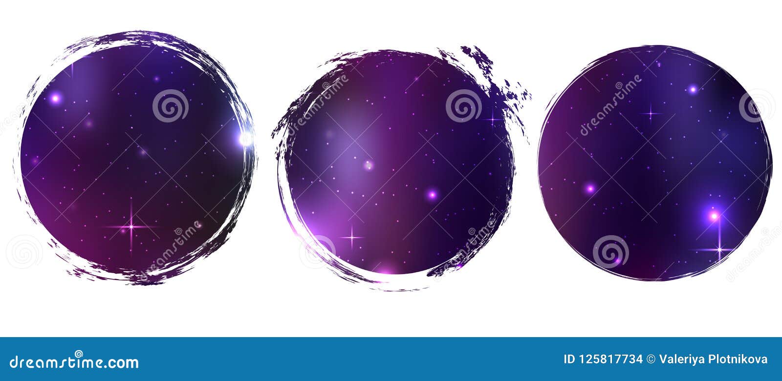 Grunge Circles with Cosmic Background. the Object is Separate from the ...